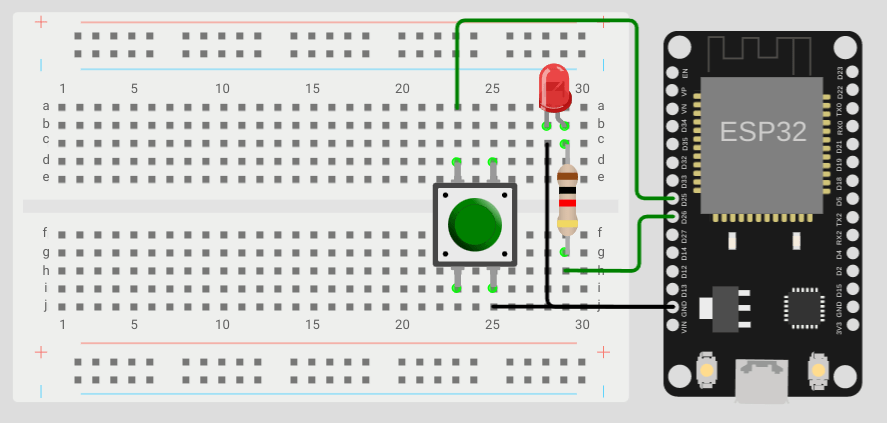 Button With Esp32 Toggle Led